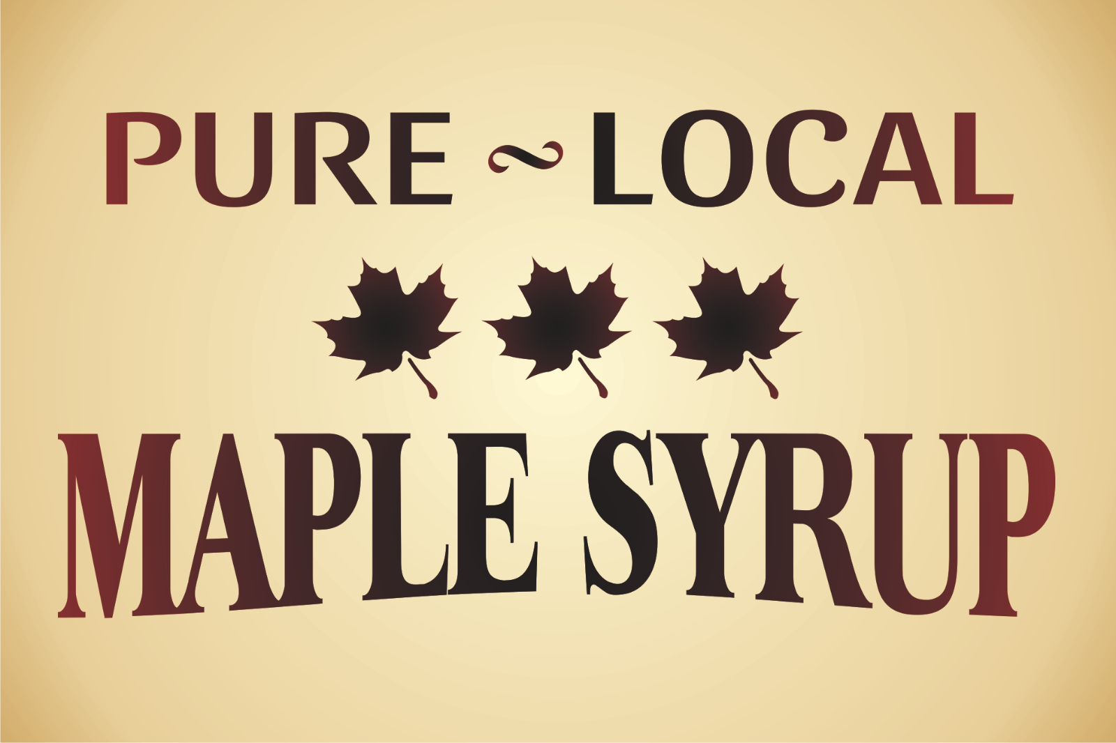 Maple Syrup STENCIL Pure Local Vermont Leaves Farmhouse Market DIY ...
