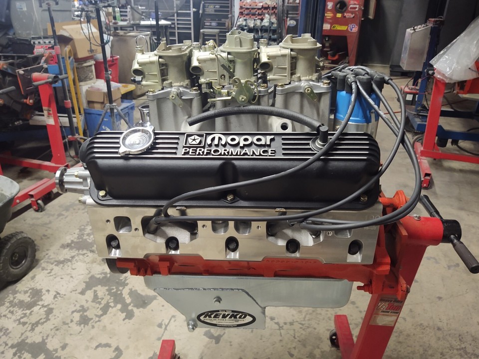 MOPAR 340 BASED 416 stroker 6 pack ENGINE CUSTOM 548hp/540tq READ THE ...