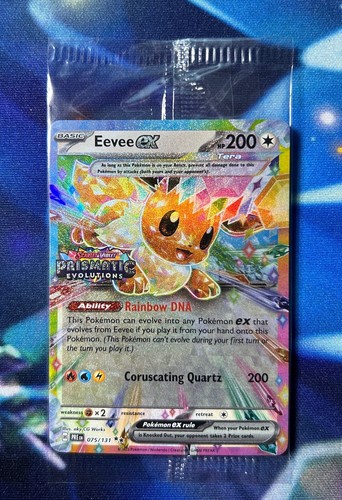 Eevee EX Prismatic Evolution STAMPED Promo Card 075/131 Surprise Box | eBay