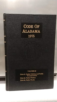 Code of Alabama 1975 Replacement Volume 20 | eBay