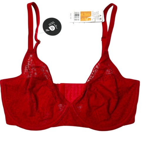Natori Womens Pretty Smooth Seamless Red Lace Underwire Bra 30DD style ...