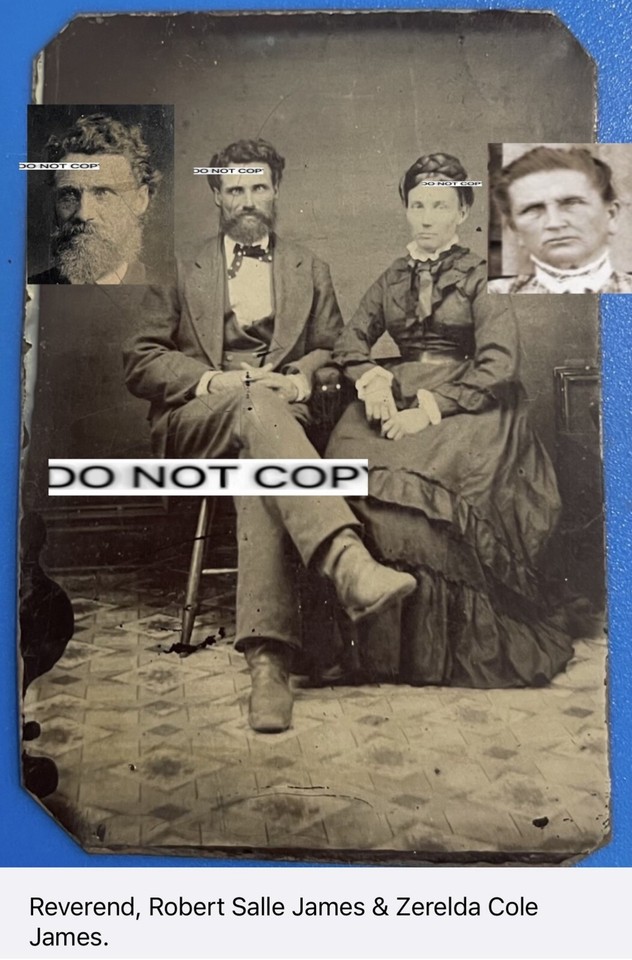 Jesse James Pa, Reverend, Robert Salle James & Zerelda Cole James ...