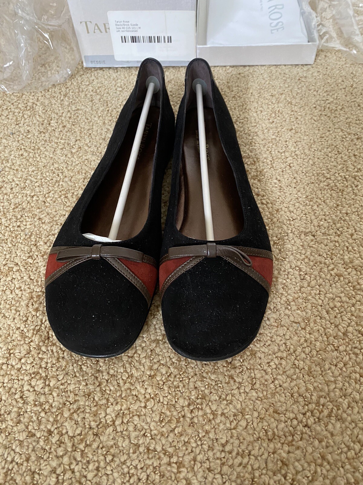 Taryn Rose 10 Bessie Black/Brick shoes flats - Gem