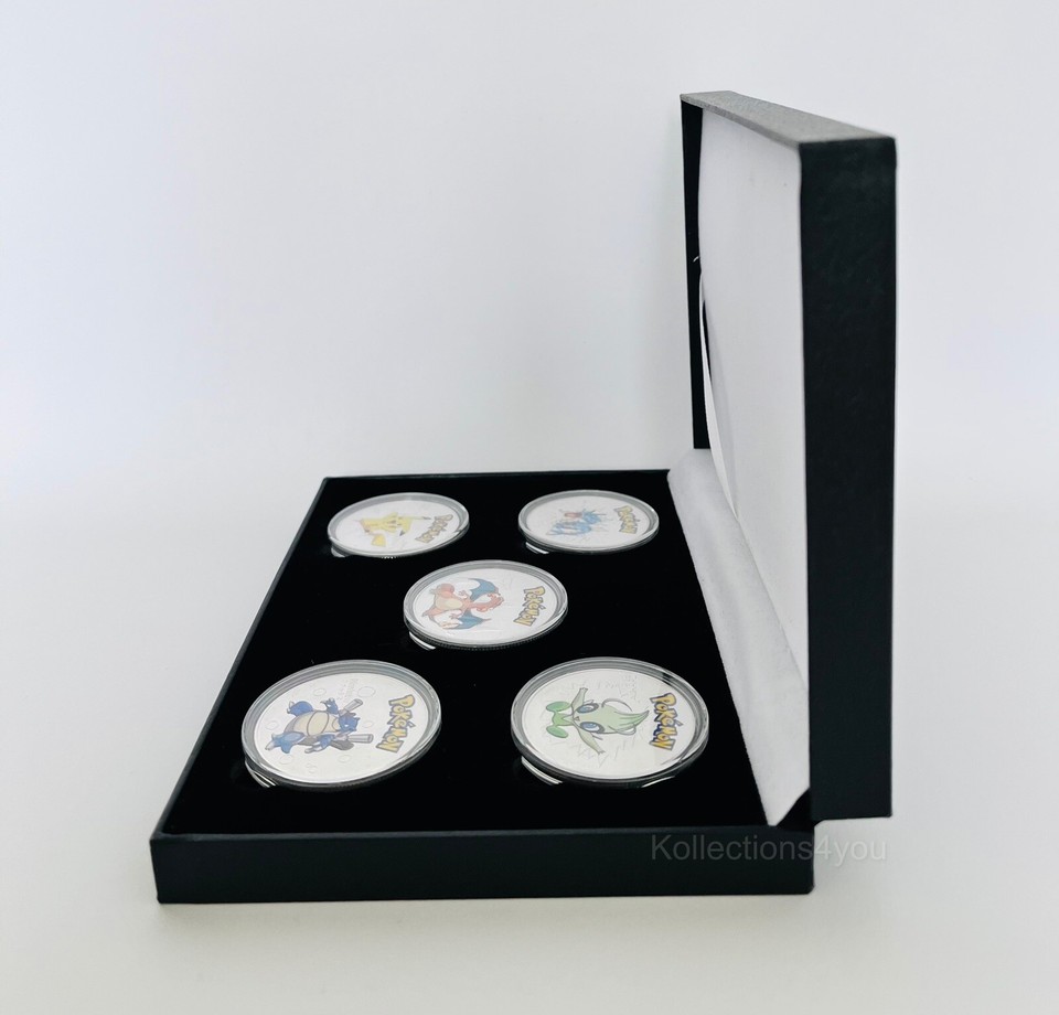 Pokemon Charizard Plata Coleccionable Monedas Tarjeta Regalo Set ...