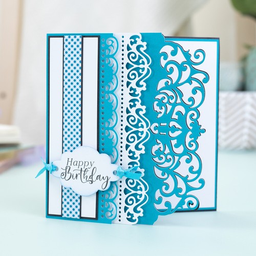 Flower Swirl Lace Edge Border Metal Cutting Dies Cuts Stencils Diy ...