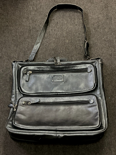 Kenneth Cole Reaction Leather Garment Bag Men Black Travel Carry-On ...