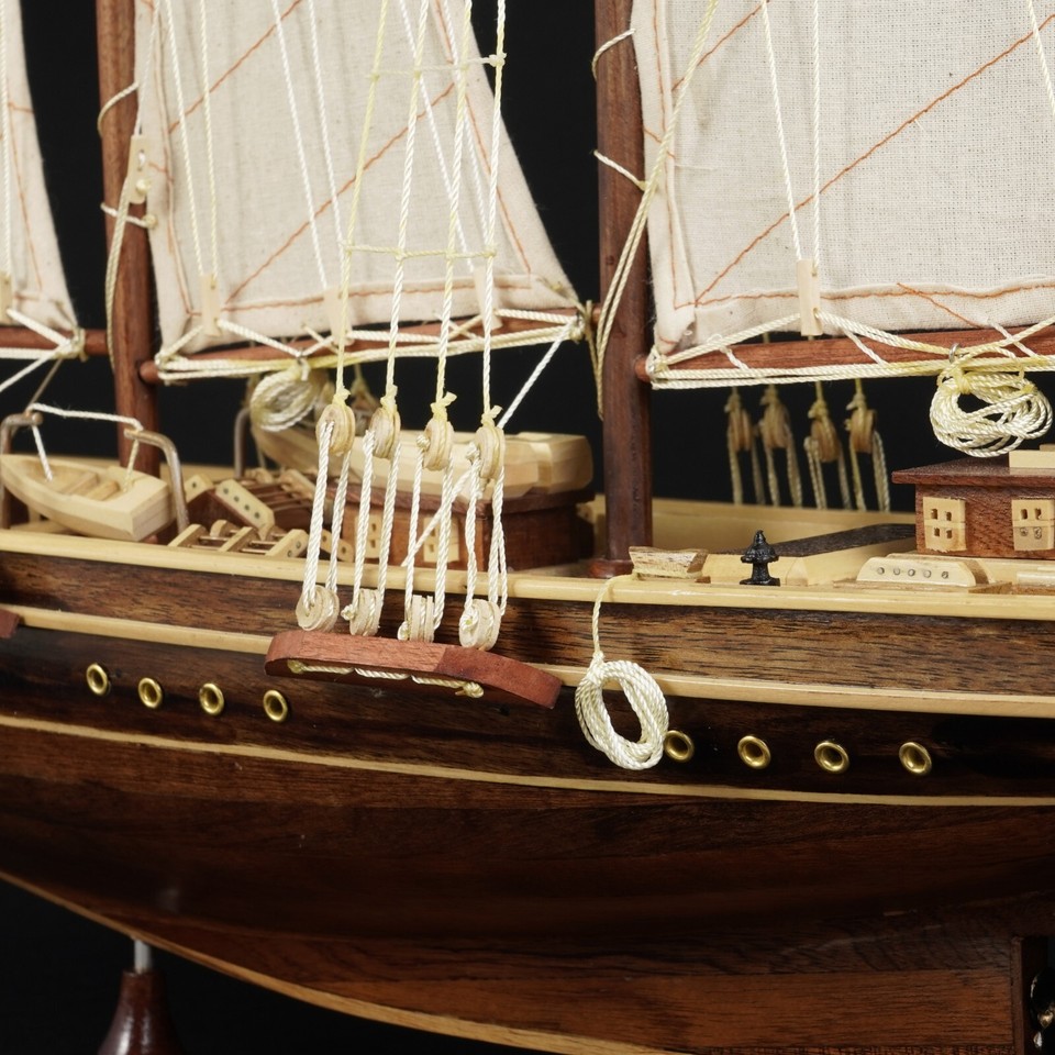 Atlantic Wooden Ship Boat Model 28” Handmade Ship Decoration | eBay