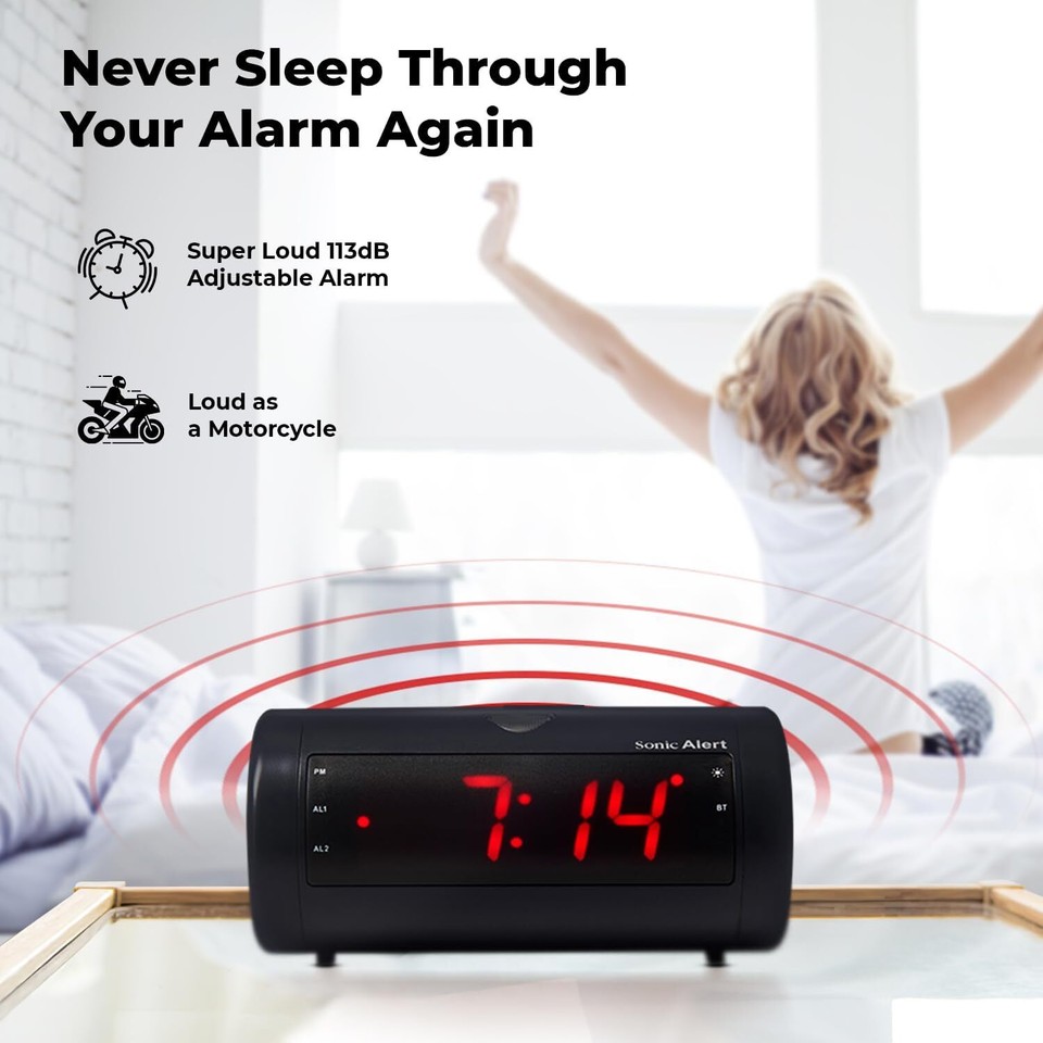 Sonic Blast Premium Wireless Speaker - Extra Loud Dual Alarm Clock ...