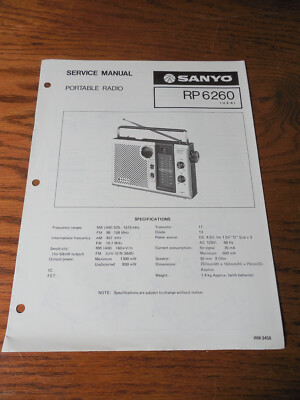 Sanyo RP 6260 Portable Radio Service manual | eBay