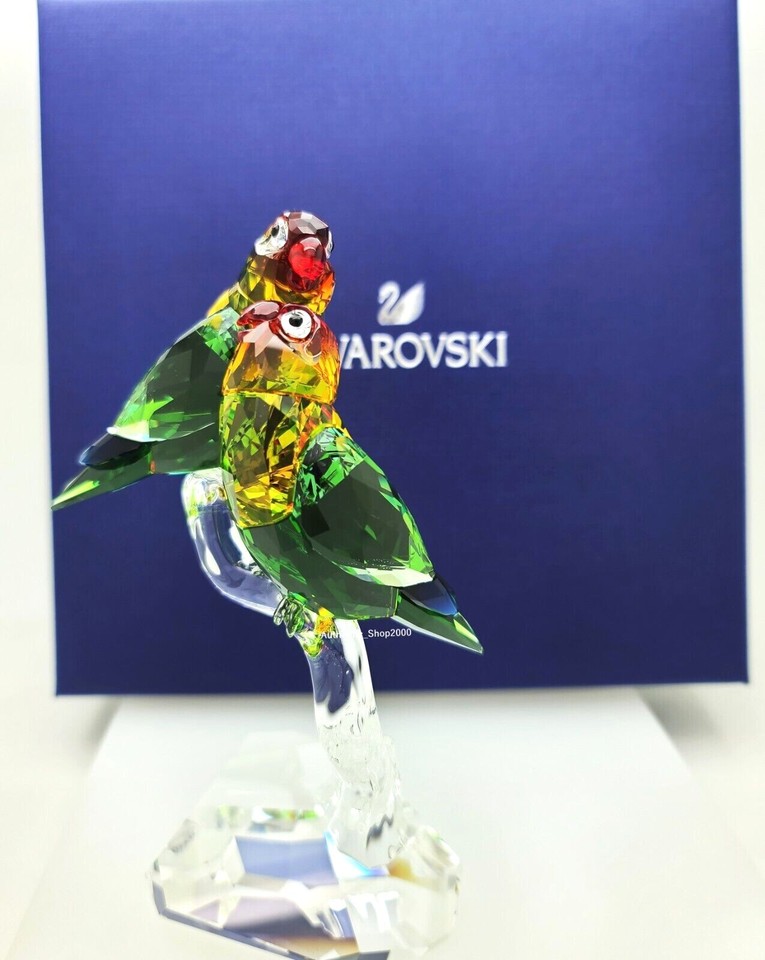 New 100% SWAROVSKI Crystal Paradise Lovebirds Figurine Deco Display ...