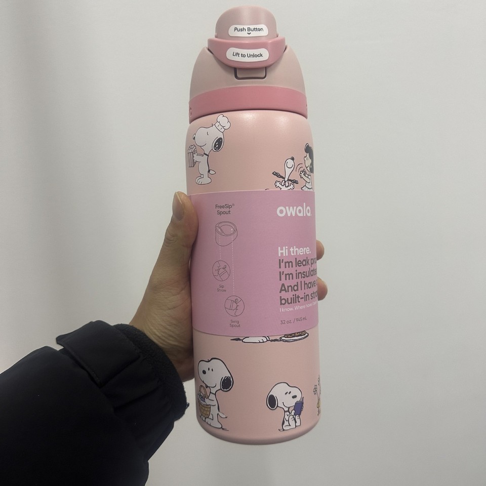 2026 New Owala Snoopy Stainless Steel Insulated Water Nottle Flip Lock ...