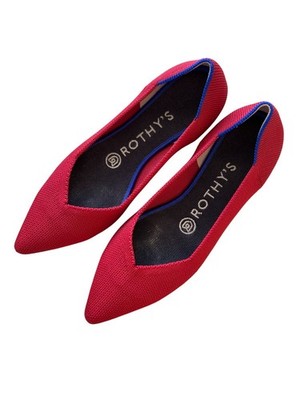 Rothys Pointed-Toe Flats Women’s Sz 6 Red & Blue Knit Stylish ...