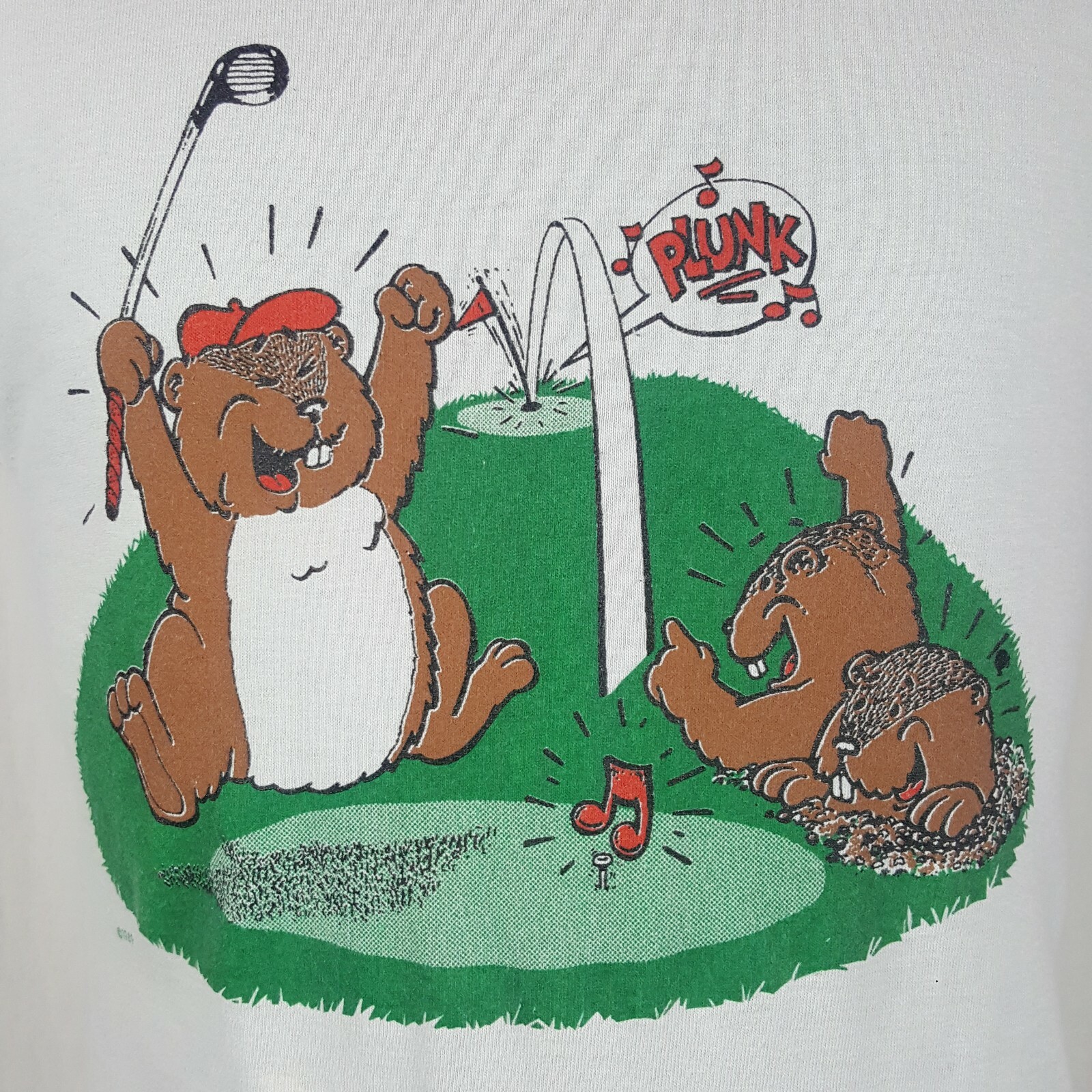 Vtg 80s Golfing Gophers T-Shirt M Gray Golf Humor Single Stitch Cotton ...
