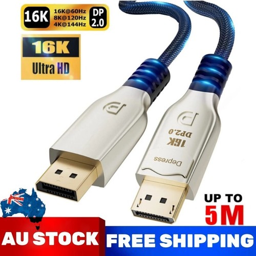 DisplayPort 2.0 Cable 20 Gbps 16K 10K DP 2.0 Cable Male to Male 8K ...