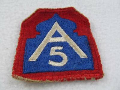WWII US 5th Army A-5 Division Patch Felt Red Blue White A5 2.75" x 2.5 ...