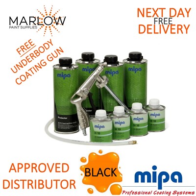 MIPA PROTECTOR TOUGH BED LINER KIT 4LTR FREE APPLICATOR GUN - BLACK ...