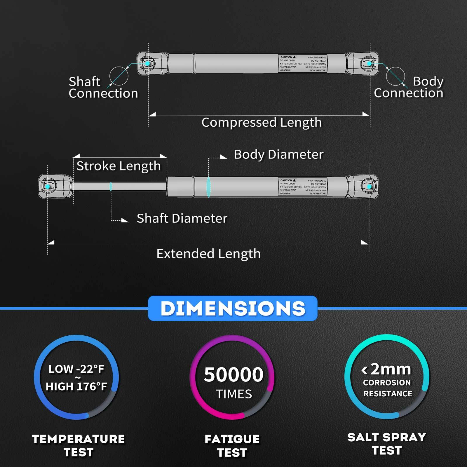 2x Tailgate Boot Gas Struts for Kia Rio MK III 2011-2017 Hatchback ...