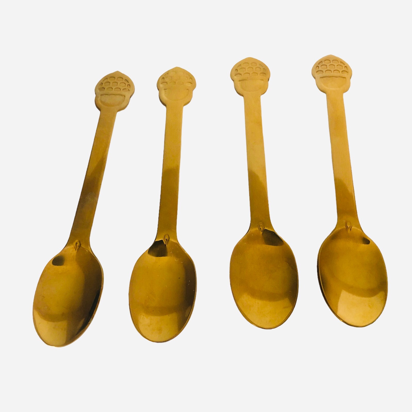 Ikea Gold Stainless Acorn Spoons Set of 4 Fall 5.5 Inch | eBay