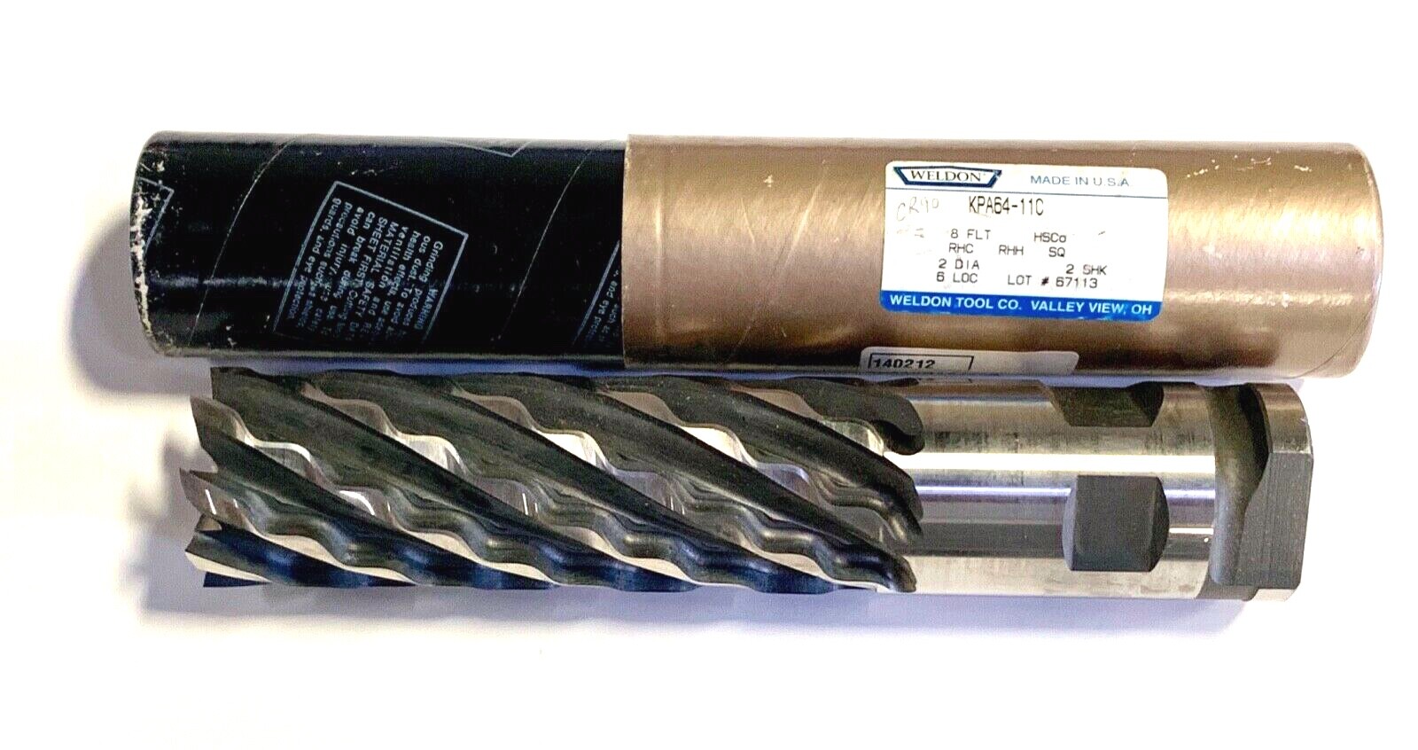 Weldon 2" Cobalt Crest Kut End Mill M42 8 Flute 9-3/4" Length USA Made ...