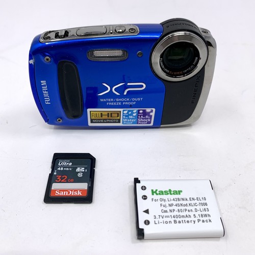 FujiFilm FinePix XP55 Digital Camera 14MP Waterproof Blue w Battery *No ...