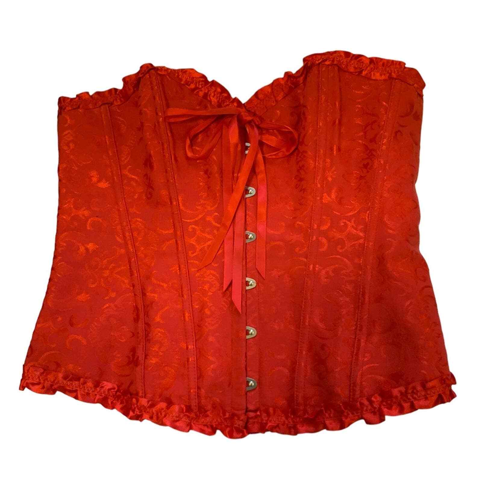 Red Merry Widow Corset Top 90s Y2K Excellent Conditio… - Gem
