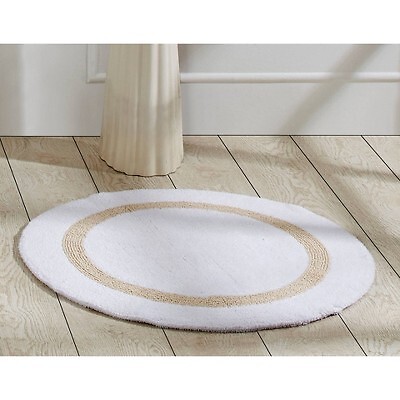 30" Round Hotel Collection Bath Rug White/Sand - Better Trends ...