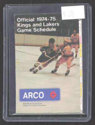 1974-75 Los Angeles Lakers And Los Angeles Kings Game Schedule | eBay