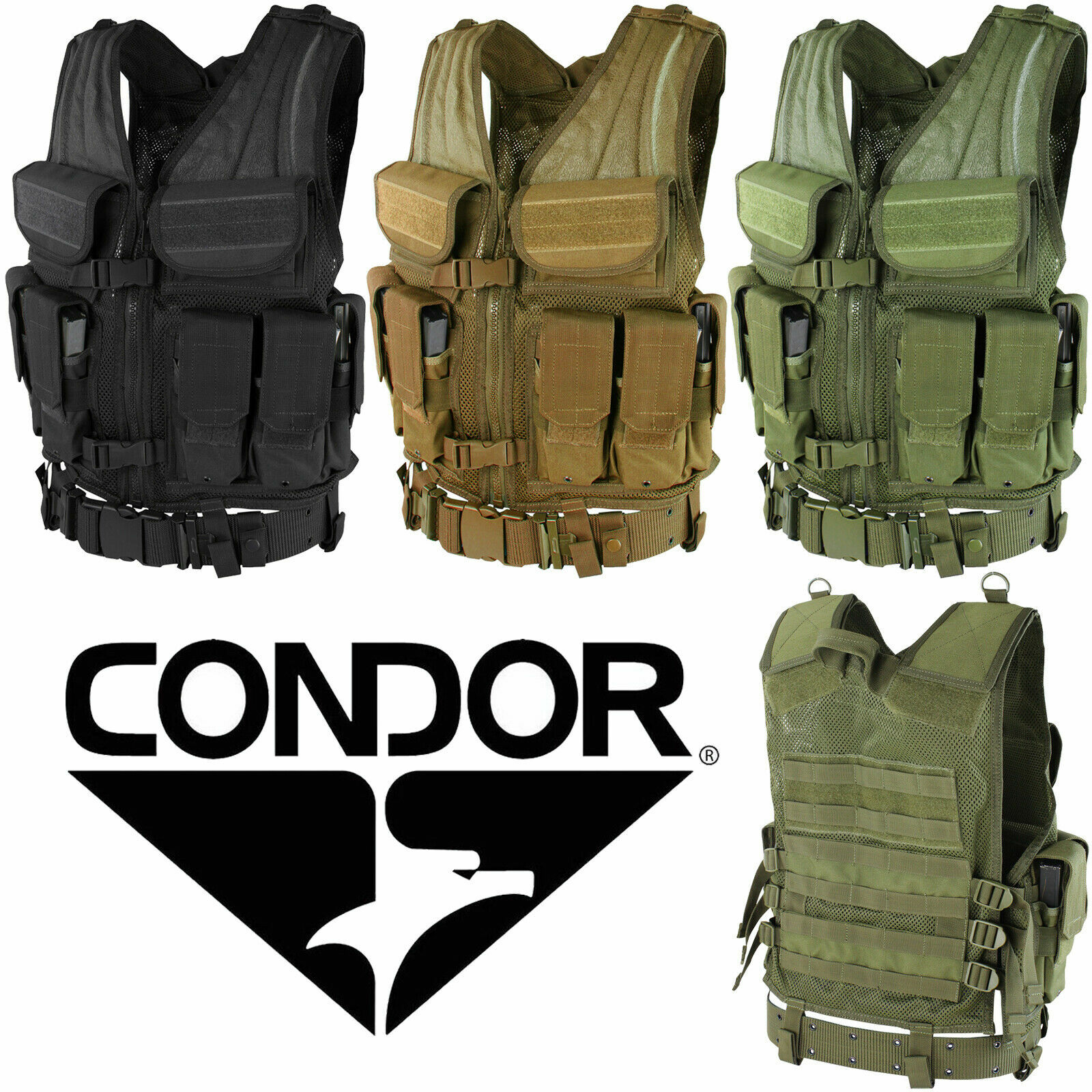 Condor ETV Elite Tactical Vest w/ 6 Mag Capacity & Molle Attachment ...