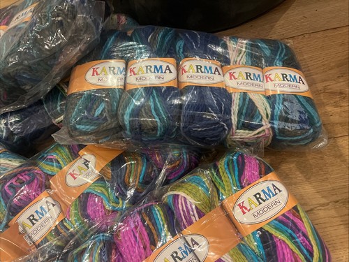 Mixed Job Lot Bundle Karma Chunky Striped Multicoloured Knitting Yarn 1000g | eBay
