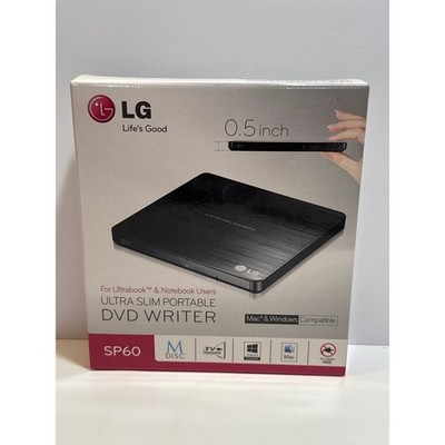 FACTORY SEALED! LG External DVD-WRITER Black Ultra-Slim Portable SP60 ...