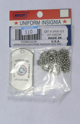 Dog Tag 1st COSCOM.Operation Enduring Freedom | eBay UK