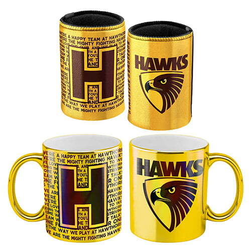 Hawthorn Hawks AFL Metallic Can Cooler and Coffee Mug Cup Gift Pack for ...