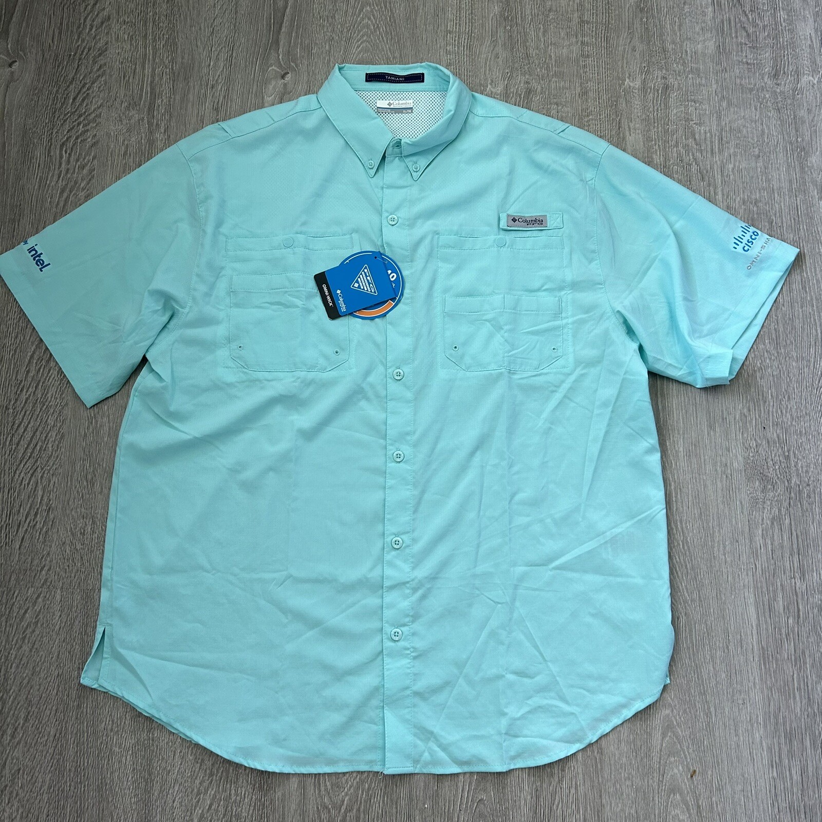 Columbia Tamiami II PFG Short Sleeve Blue Fishing Shirt Mens XL ...
