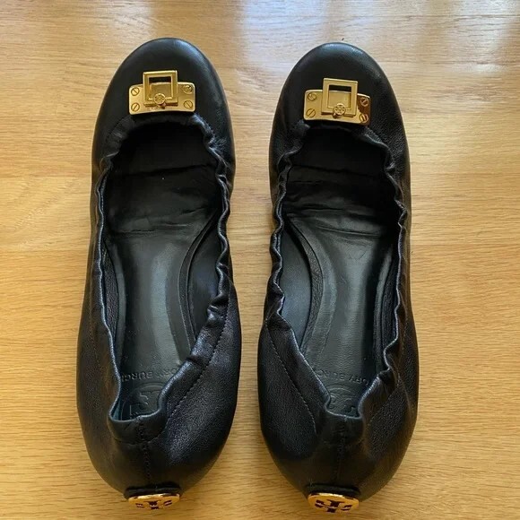 Tory Burch - Lock Black Ballet Flats - Size Women's 9… - Gem