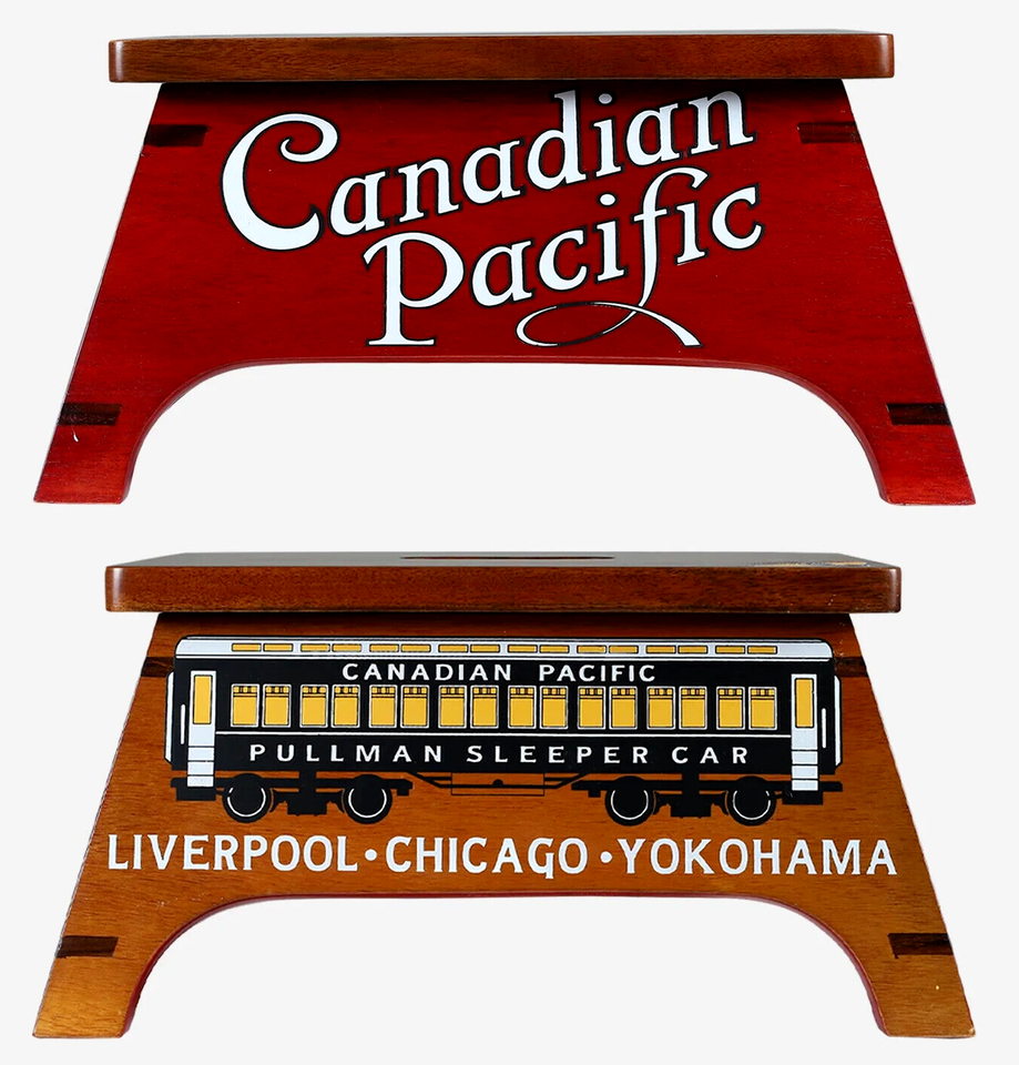 Canadian Pacific Pullman Train Steps Foot Stool 7.75" Wood Toilet Poop ...
