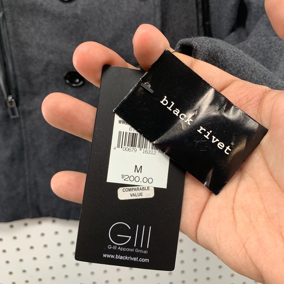 NEW Black Rivet Wool Blend Pea Coat Womens Medium Fits 20x30 NWT | eBay