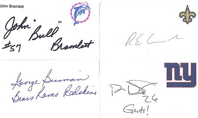 George Burman Signed Autographed Football Card Bears Rams Redskins ...