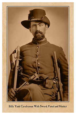 BILLY YANK Cavalry Sword PIstol Musket Civil War Vintage Photograph ...