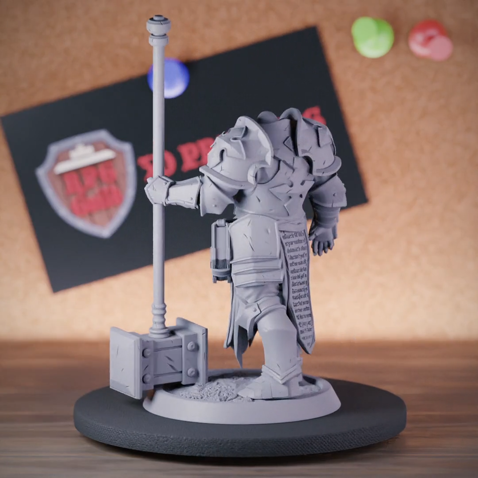 Templar Guardian Miniature Paladin Cleric Dungeons and Dragons Mini DnD ...