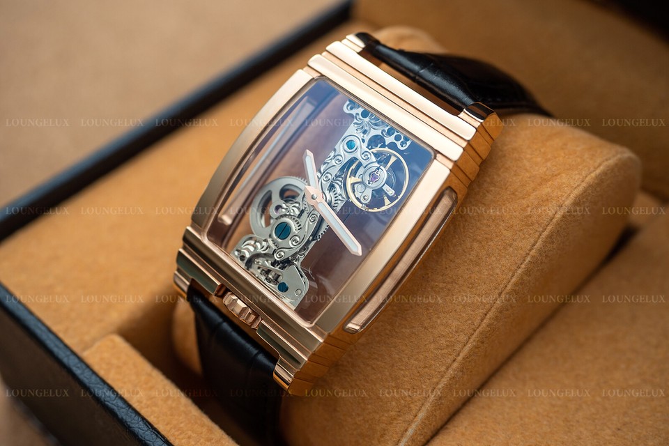Mens Bridge Manual Mechanical Watch - Rose Gold Black Leather Diasteria ...