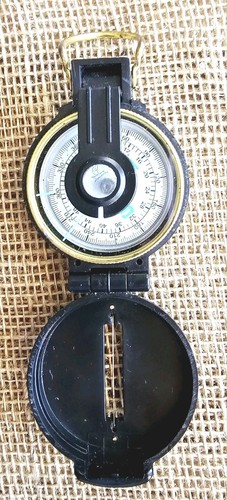 Engineer Lensatic Compass Black Case Taiwan Vintage | eBay
