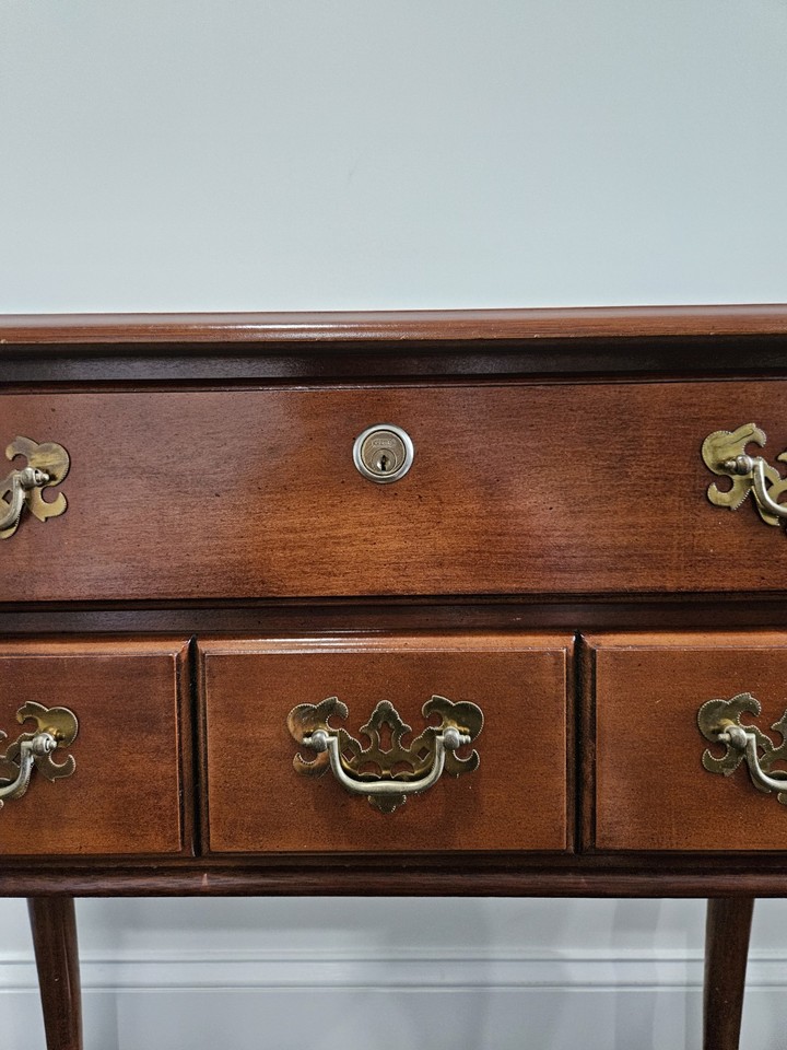 Vintage Queen Anne Entryway Table With Lockable Drawer And Separate ...