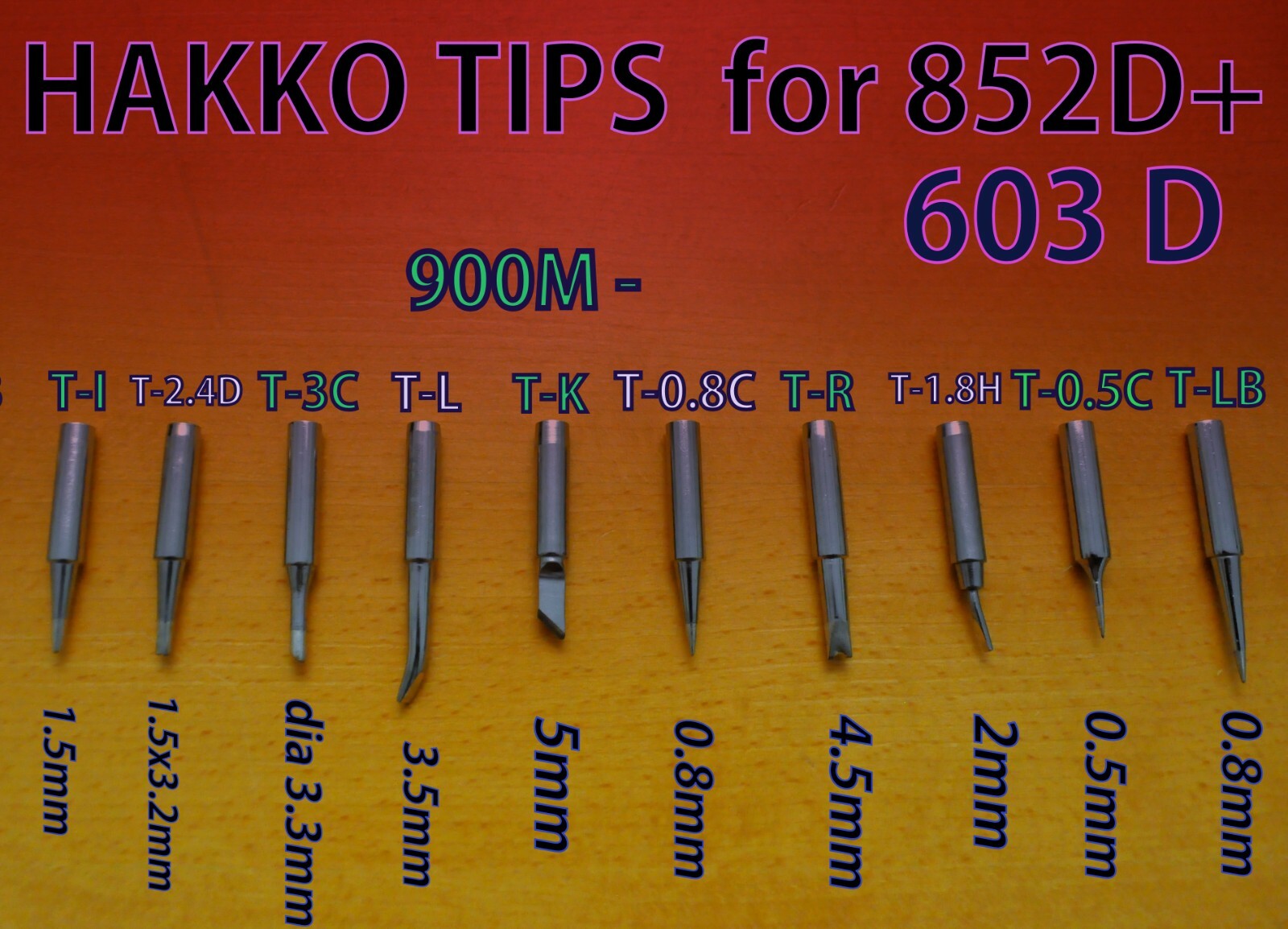 SET of 10 PCS Soldering Iron Tips HAKKO Type 900M | eBay
