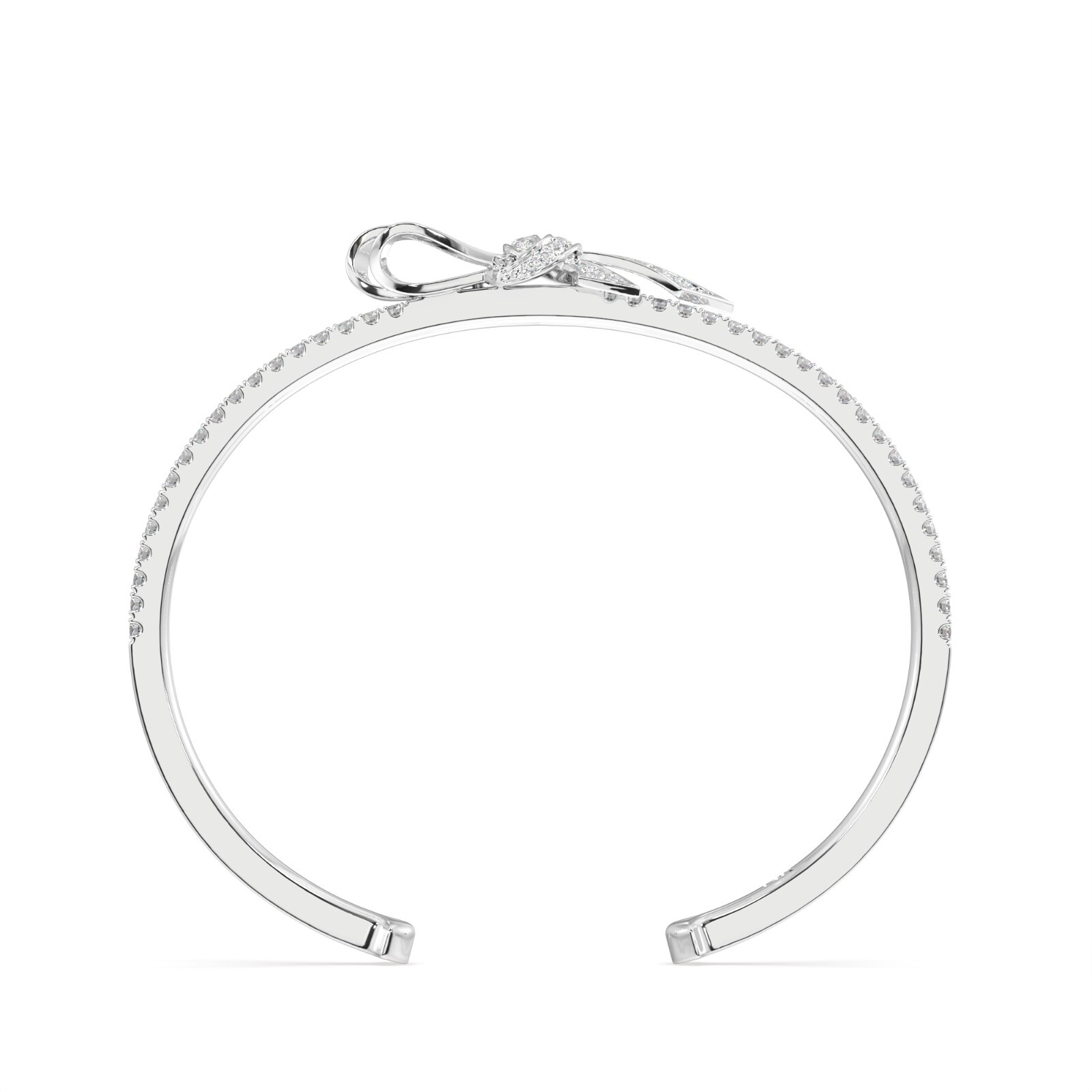 Ribbon Bow Bangle Bracelet /14K Gold /Natural Diamond | eBay