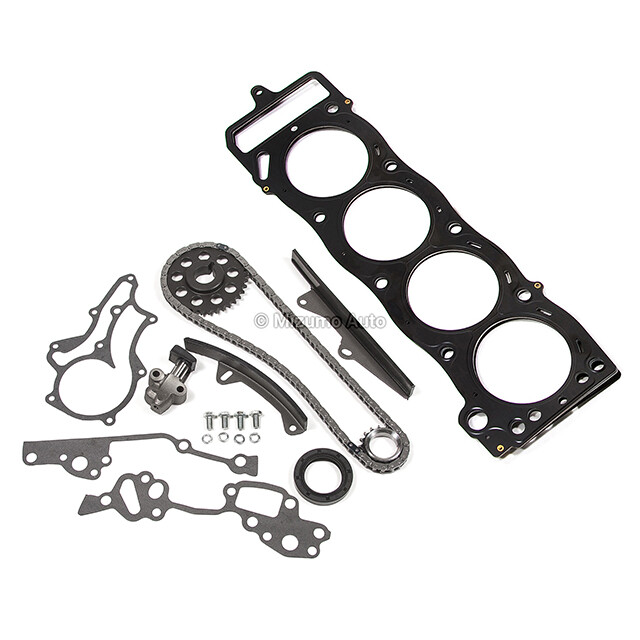 Timing Chain Kit w/ metal Guides MLS Head Gasket Fit 85-95 Toyota 22R ...