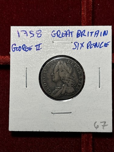 1758 GREAT BRITAIN 6 PENCE KING GEORGE III Nice Original | eBay