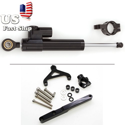 CNC Steering Damper Stabilizer Linear Bracket Kit Mounting For CBR1000 ...