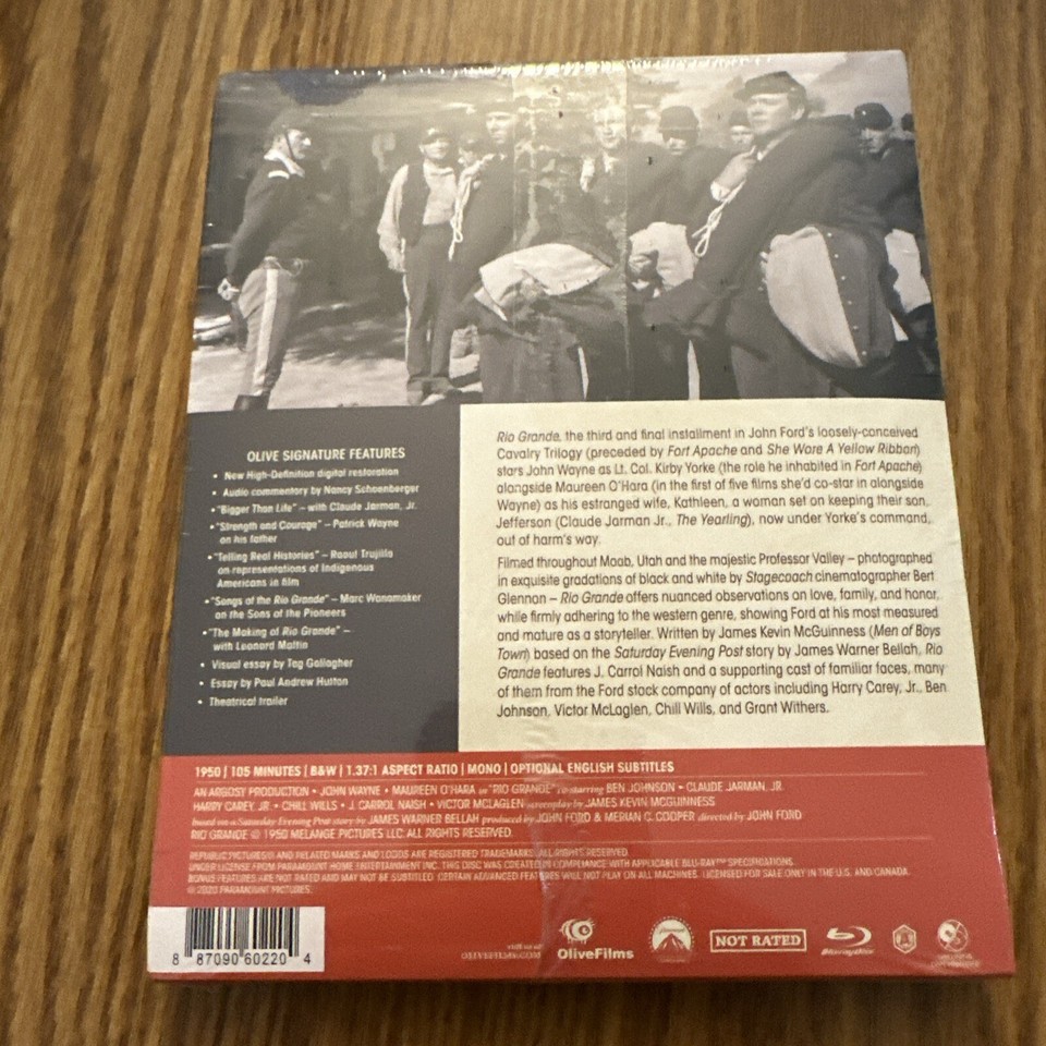 Rio Grande - Olive Signature #22 (Blu-ray) John Ford / John Wayne - New ...
