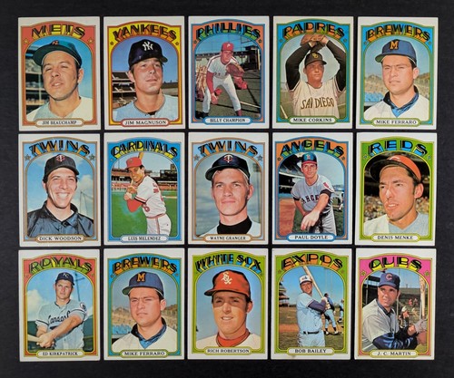 1972 Topps Baseball Semi High Number Lot 15 Cards | eBay