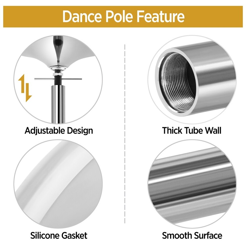 Professional Stripper Pole Spinning Static Dancing Pole 45mm Dance Pole ...